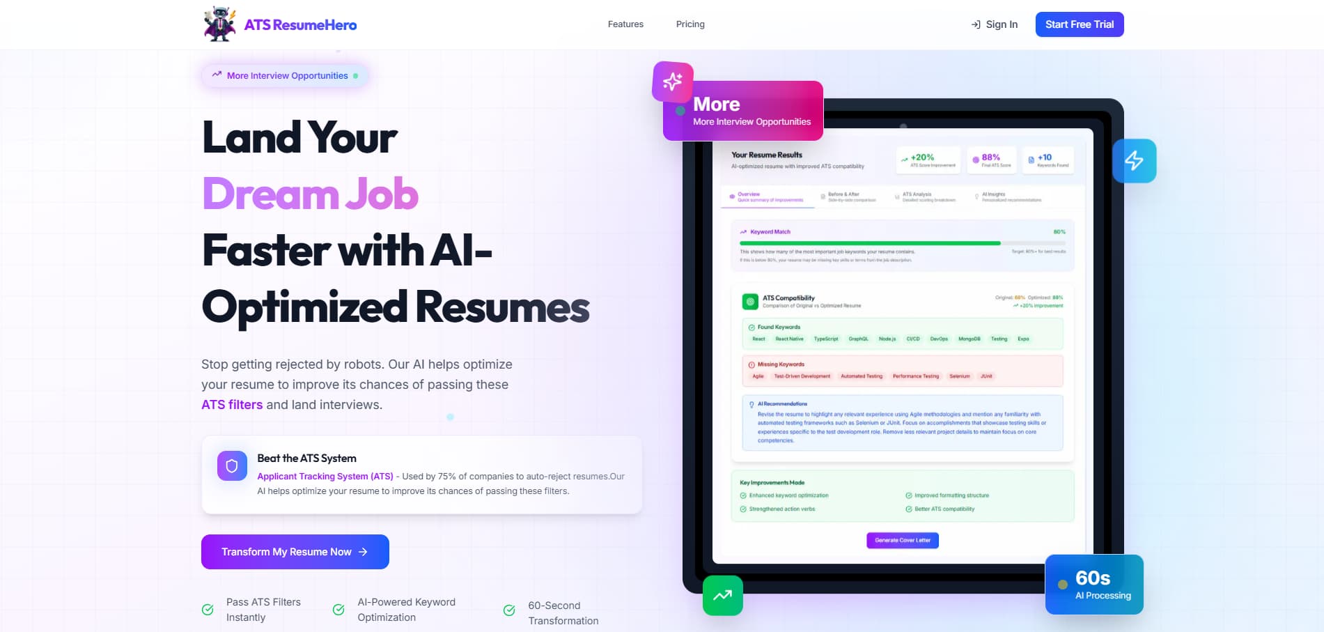 ATS ResumeHero – AI Resume Optimizer